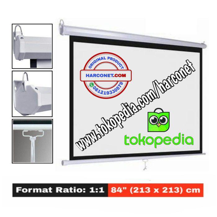 Jual Layar Proyektor Gantung Manual Screen 2 Meter 84" 213 cm - Jakarta ...