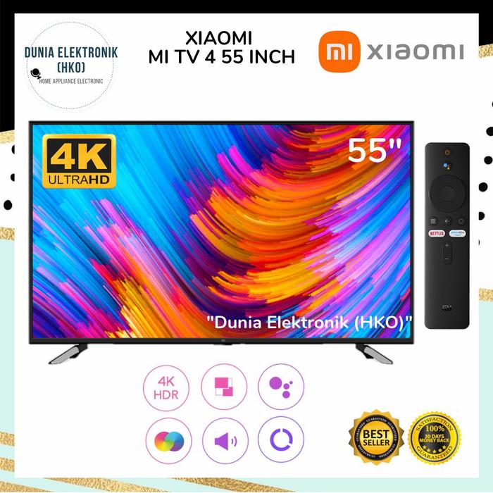 Promo LED TV XIAOMI MI TV 4 55" 55 INCH 4K HDR SMART TV ANDROID 9.0 PIE ...