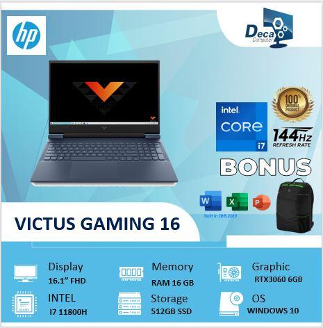 Promo HP VICTUS GAMING 16 D0109TX I7-11800H 16GB 512SSD RTX3060 6GB W10 ...