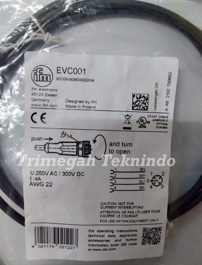 Jual Connection Cable | IFM | EVC001 ADOGH040MSS0002H04 - Jakarta Barat ...