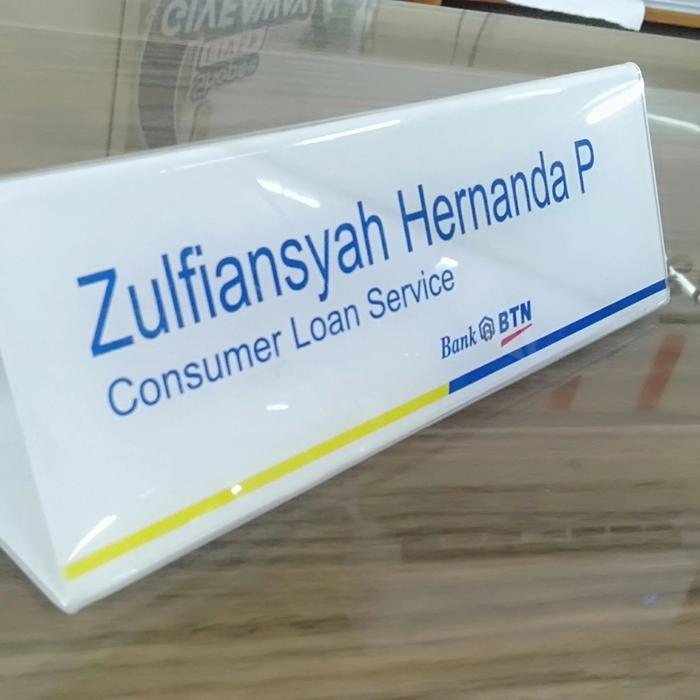 Jual Name desk BTN/BTN Syariah, Papan Nama Meja Teller/CS bank BTN ...