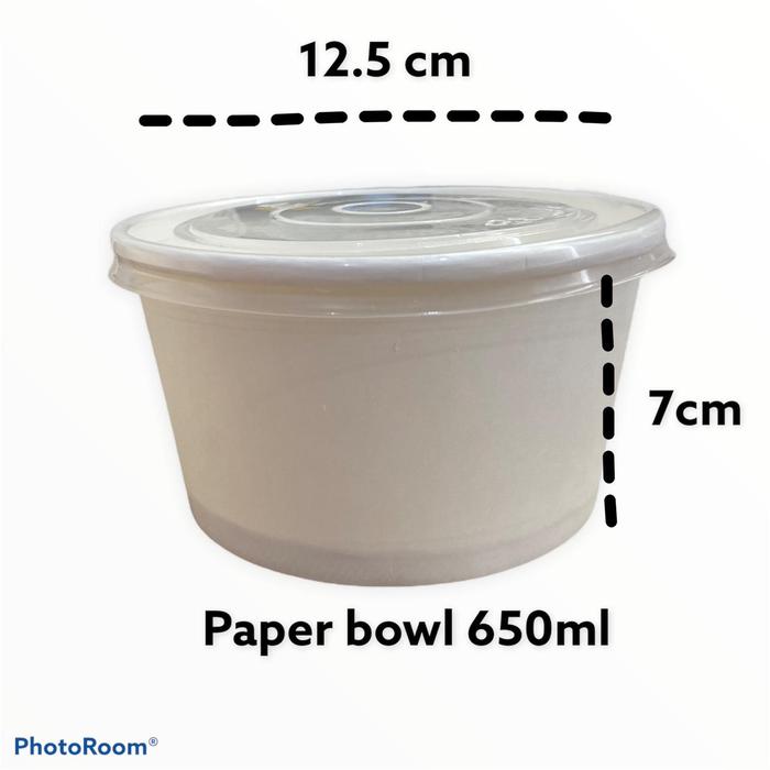 Jual PAPER BOWL/MANGKOK KERTAS/TEMPAT RICE BOX 650ML TEBAL 1 DUS 300 ...