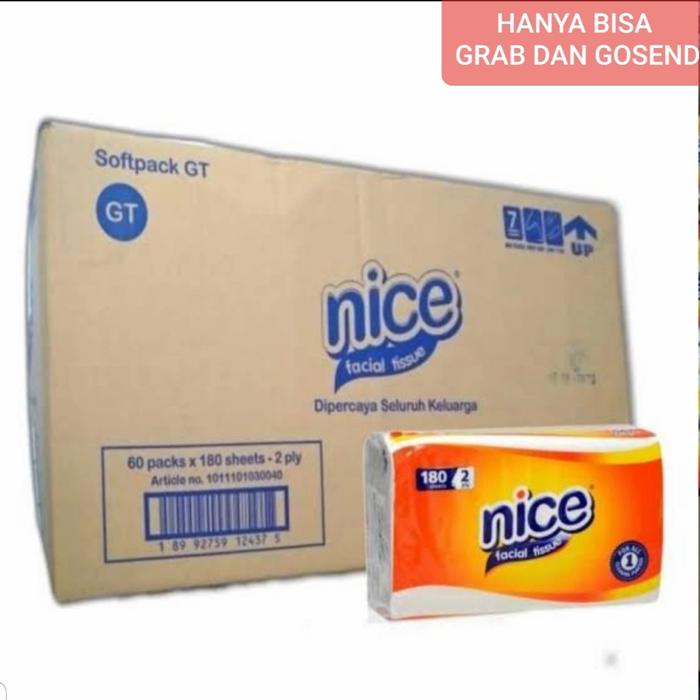 Jual Tisu Nice 180 Sheet 2ply 1 Dus Isi 60 Pack Ready Stock Di Seller ...