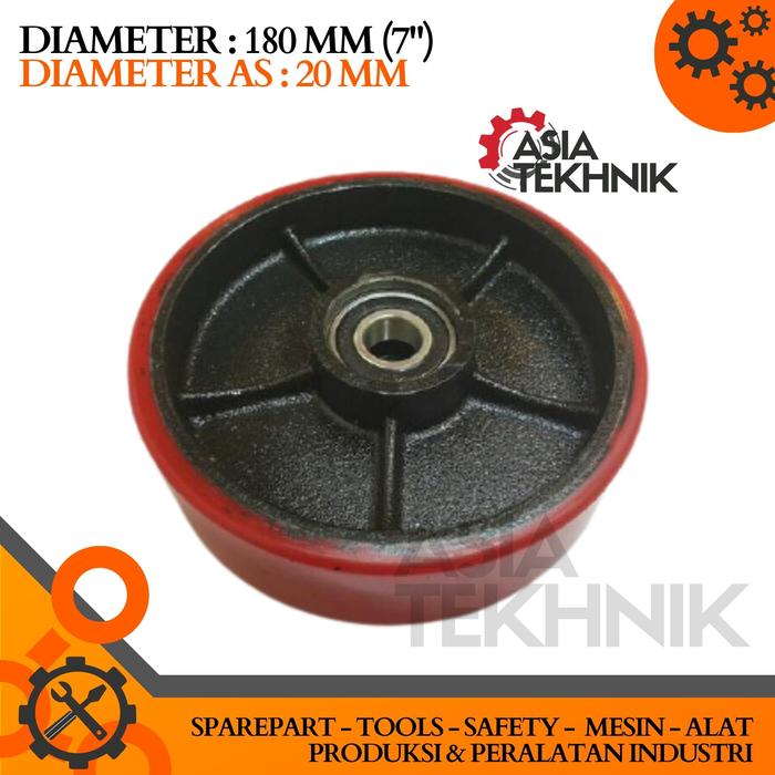 Jual Roda Hand Pallet PU Diameter 180 x 50mm As 20mm - Jakarta Pusat ...