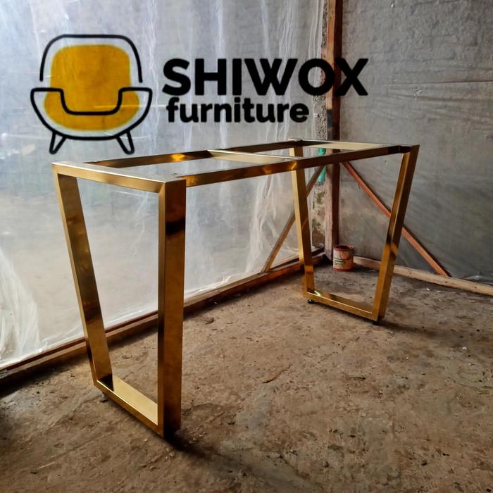Jual kaki meja makan stainless gold - frame kaki meja makan stainless ...