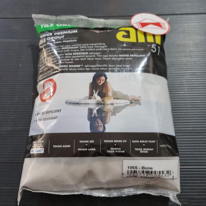 Jual Semen Pengisi Nat Tile Grout Keramik AM 51 AM51 106S Bone Putih ...