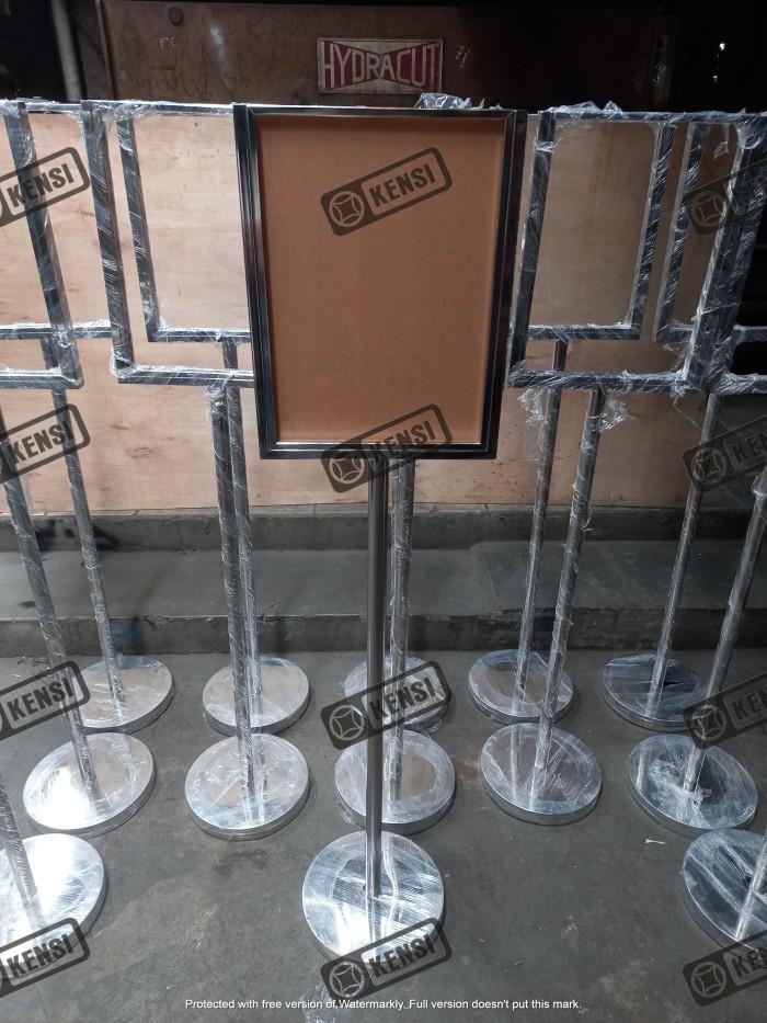 Jual Sign Stand Stainless Signage Standing Sign Frame display A3 SUS ...