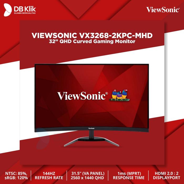 LED Monitor VIEWSONIC VX3268-2KPC-MHD 31.5" Curved 144Hz QHD HDMI DP