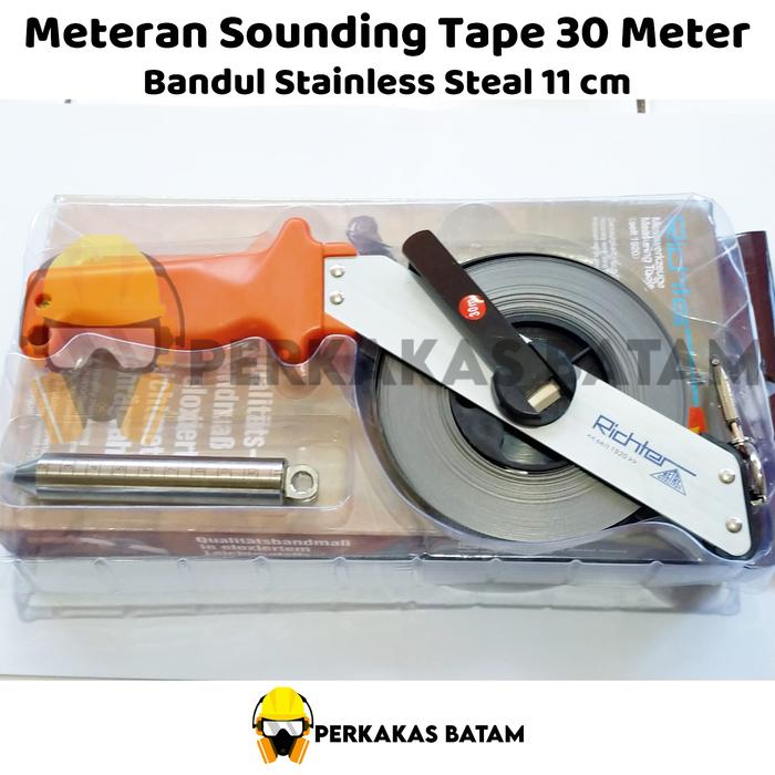 Jual Meteran Sounding Sounding Tape 30M S/S Measuring Oil Bandul S/S ...