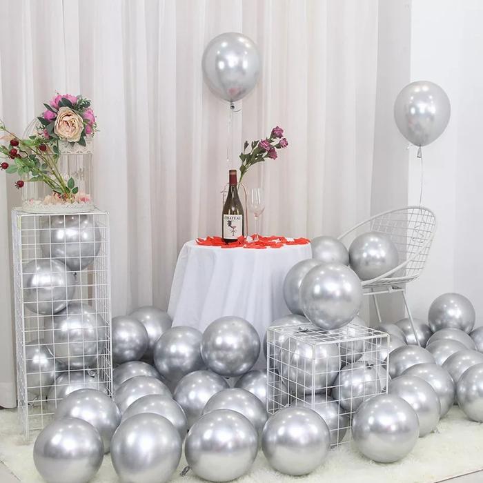 Jual balon latex metalik chrome / balloon chrome 12inch per pack isi 50 ...