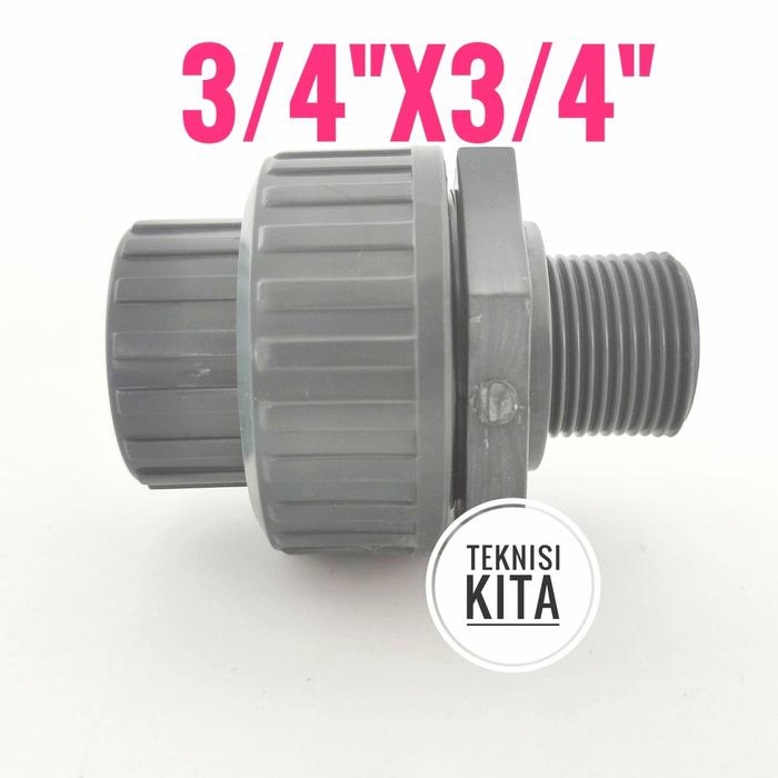 Jual Water Mor 3/4"x3/4" Mur Union Sok PVC KSH Taiwan Dim Inch In Drat ...