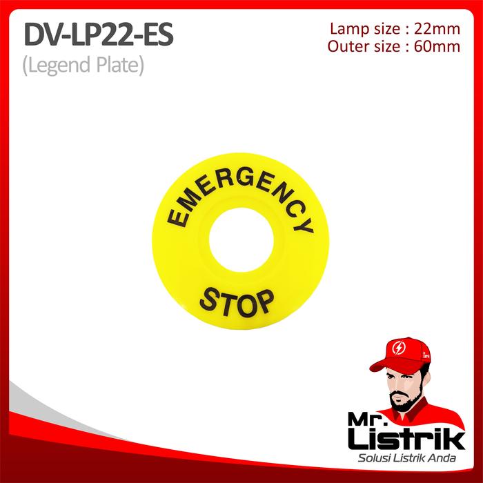 Jual LEGEND PLATE EMERGENCY STOP diamter 60mm / name tag panel ...