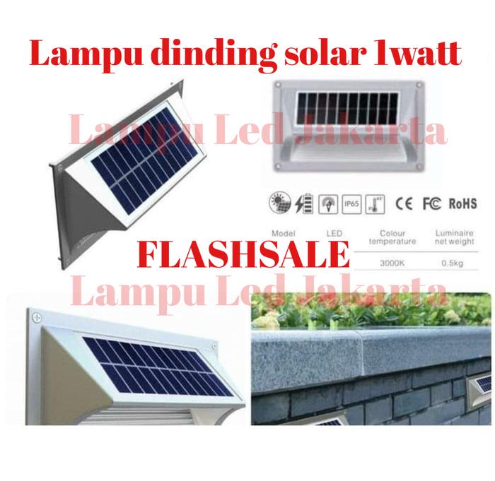 Jual Lampu dinding solar 1watt outdoor IP65. Lampu tempel dinding solar ...