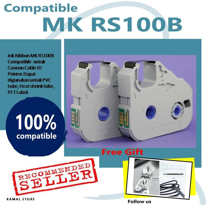 Promo Ink Ribbon MK RS-100B/PT-200BK for Canon Cable ID Printer ...