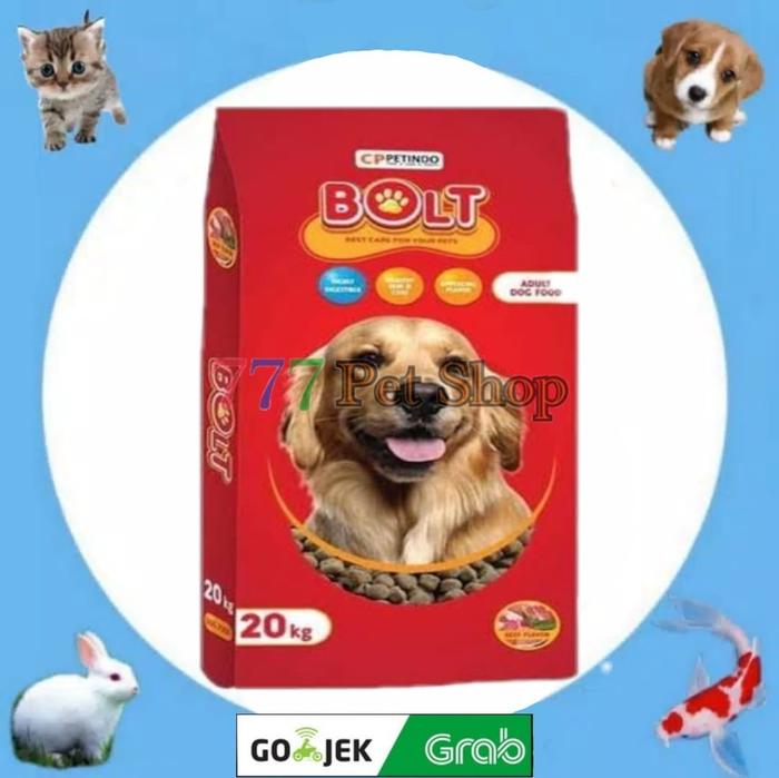 Jual MAKANAN ANJING BOLT DOG FOOD BEEF REPACK 20KG PROMO (GOSEND/GRAB ...