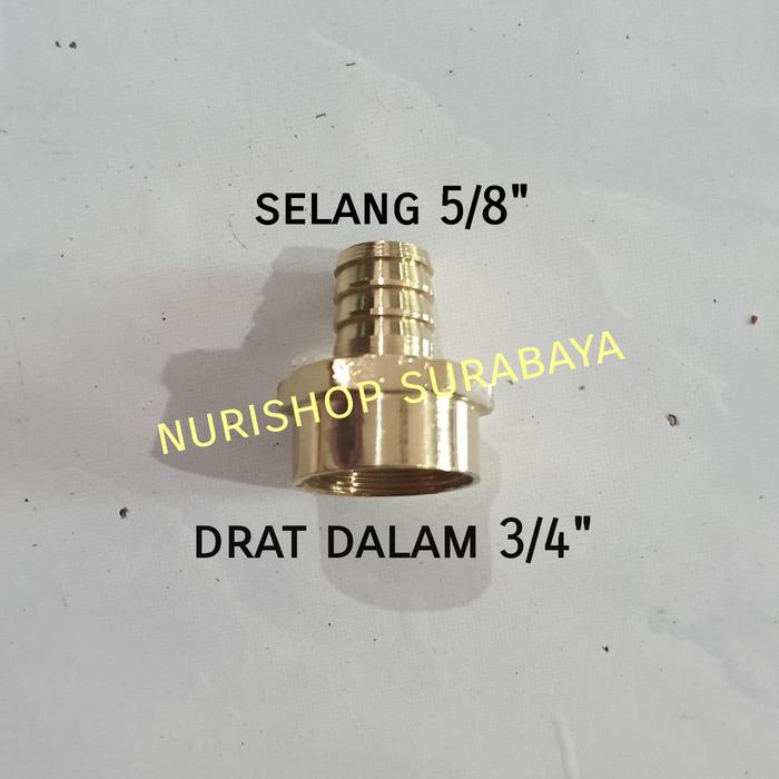 Jual Neple Selang/ Nepel/ Sambungan Selang Kuningan drat dalam 5/8 x 3/ ...
