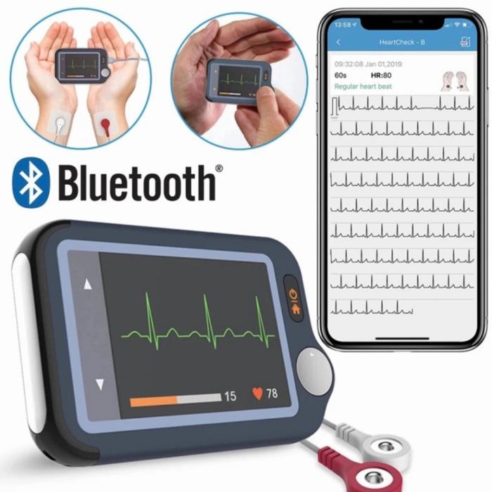 Jual EKG Monitor Portable Heart Monitor Bluetooth ECG Machine 30s/60s ...