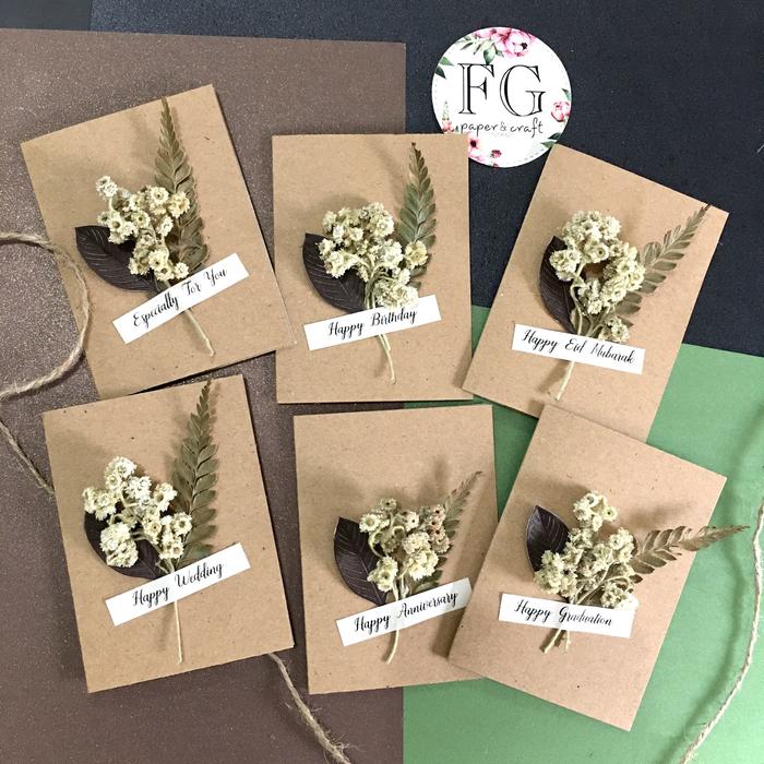 Jual Kartu Ucapan bunga kering, Rustic Greeting Card by fgpaper ...