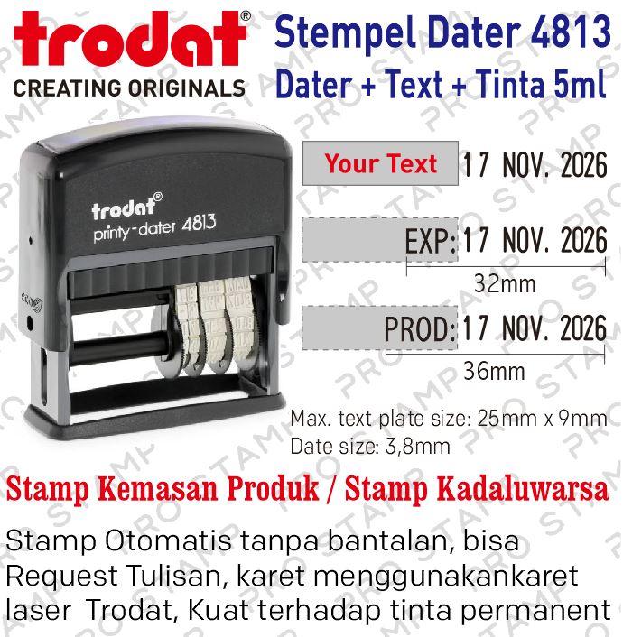 Jual Stempel Otomatis Trodat 4813 Dater / Expired / Kadaluarsa - Custom Text - Kab. Bekasi - PRO ...