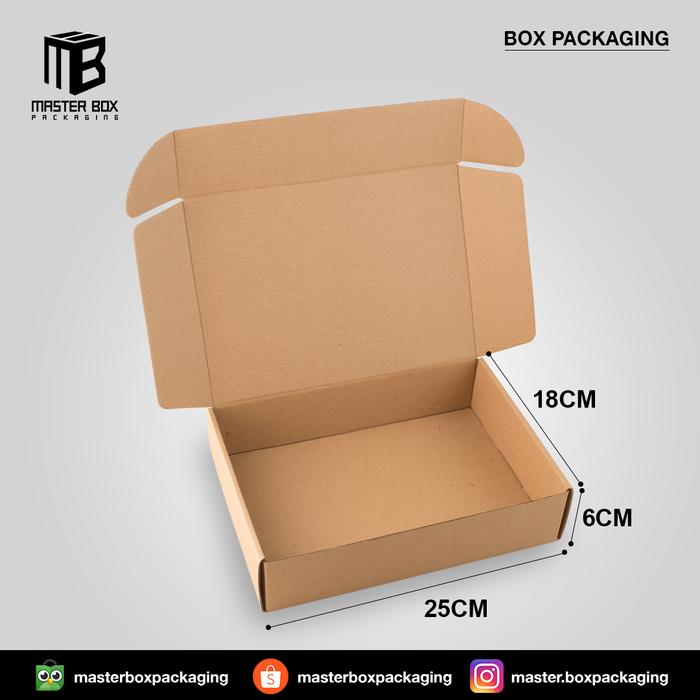 Jual Box / Kardus packaging ukuran 25 x 18 x 6 cm die cut - Kab ...