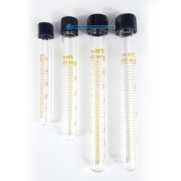Jual Glass Test Tube With Black Screw Tabung Reaksi Kaca skala ukuran ...