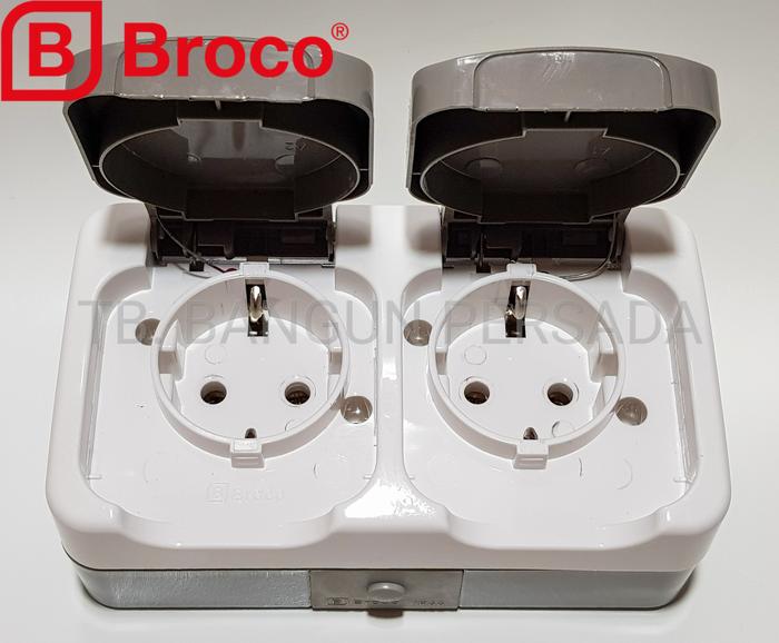 Jual Stop Kontak Outdoor Broco 2252 / Stop kontak tutup waterproof ...