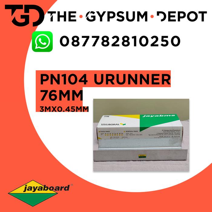 Jual Jayaboard PN104 U Runner Wall Track 76mm / Jaya Rangka Partisi ...