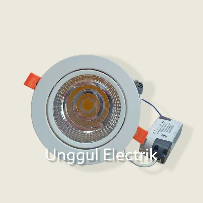 Jual Lampu downlight 12 watt LED COB spot light kaca bening clear sorot ...