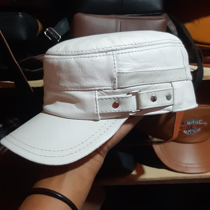 Jual Topi Komando Kulit Domba Asli 100% | Topi Kulit Asli Pria Warna ...