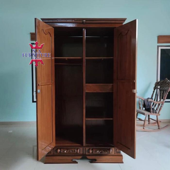 Jual LEMARI PAKAIAN KAYU JATI PINTU 2,lemari pluru kayu jati,almari ...