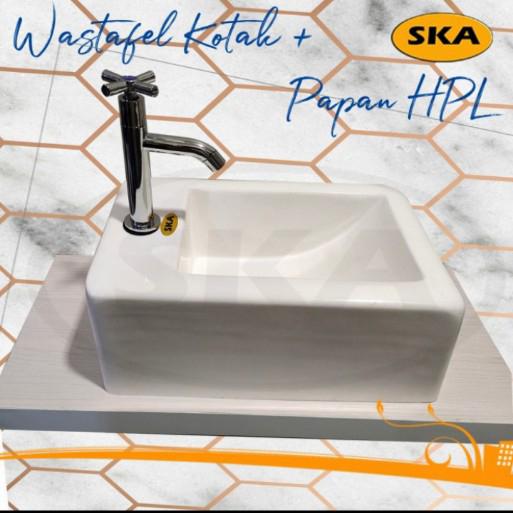 Jual wastafel mini kotak + hambalan + finish hpl + berbahan fiber glass ...