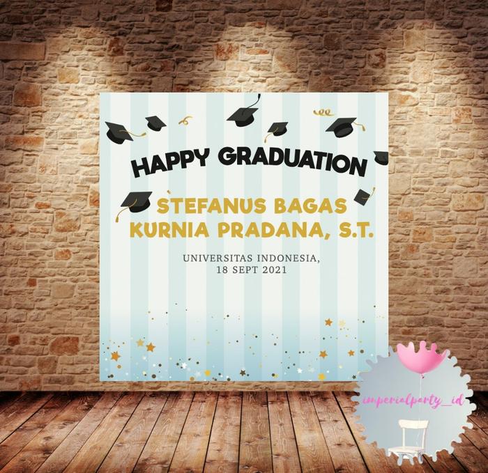 Jual Custom Graduate Backdrop Banner Spanduk School Graduation Blue ...