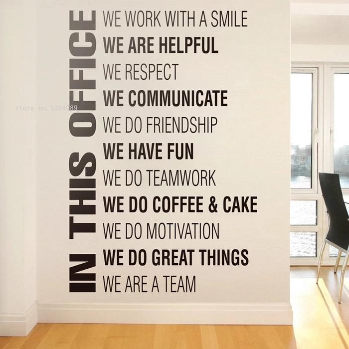 Jual Wall Sticker Stiker Dinding Kaca In This Office Quotes 110cm x ...