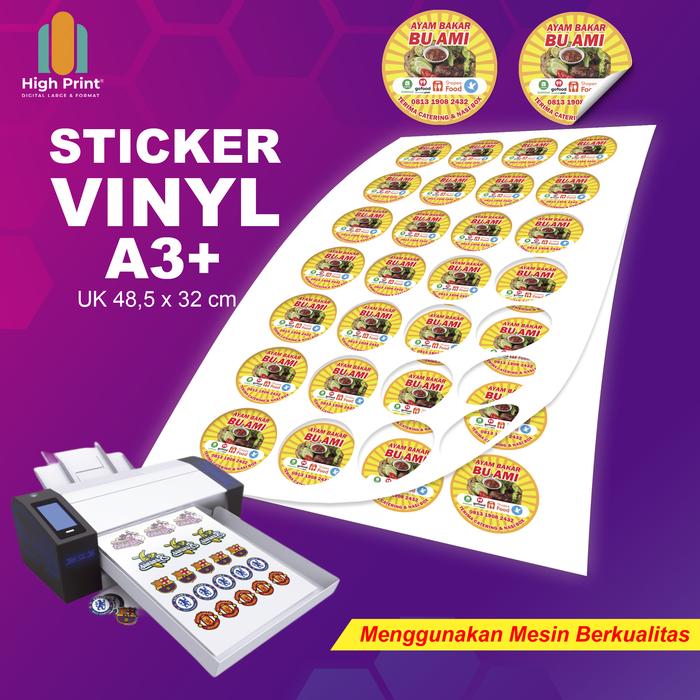 Jual Cetak Stiker Vinyl A3+ Sehari Jadi (Plus Cutting)/Cetak Stiker ...