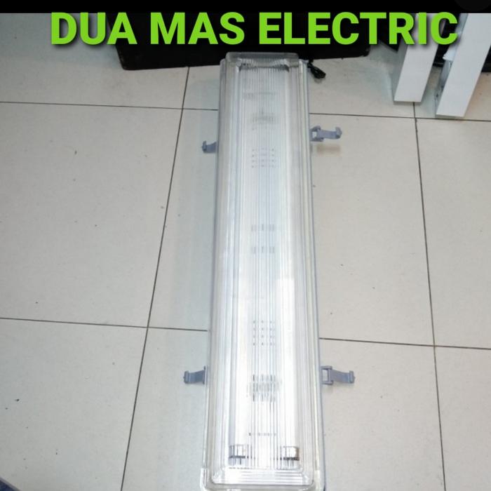 Jual Kap TL Waterproof 2x18 IP65 Set + Lampu T8 LED 8 Watt Ecofit ...