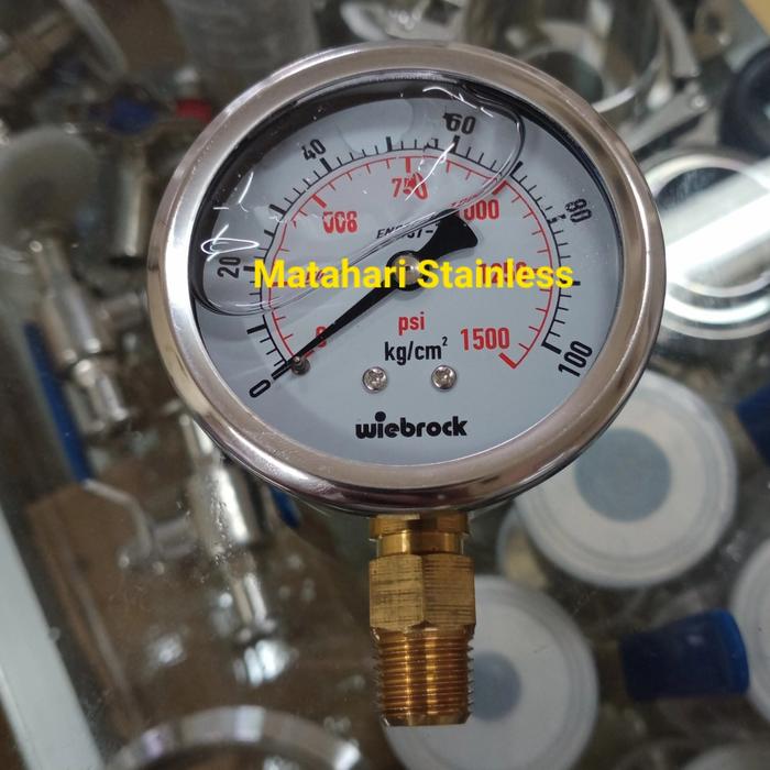 Jual Pressure Gauge Manometer Stainless 4 " inchi 100 Bar 1500 Psi - Jakarta Barat - Matahari ...