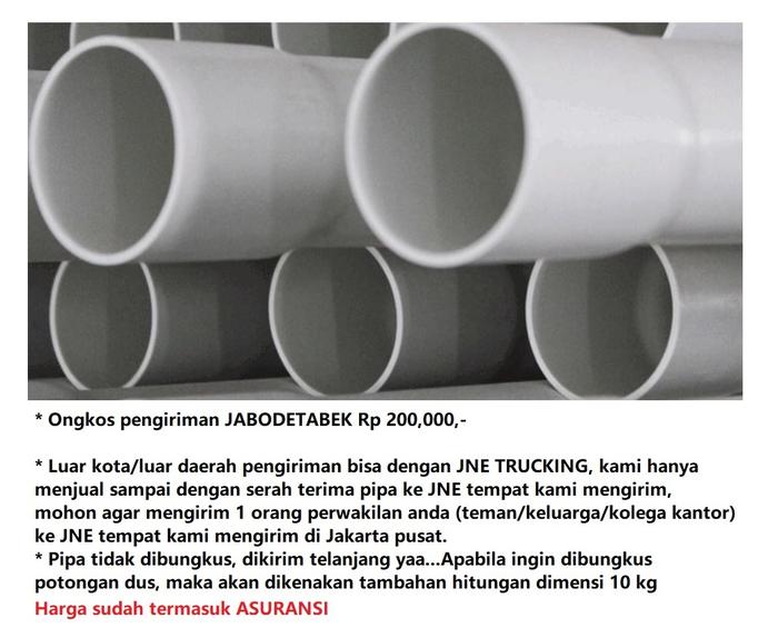 Jual Pipa PVC langgeng 14" 14 in inch 4m AW D Putih abu dengan / tanpa ...