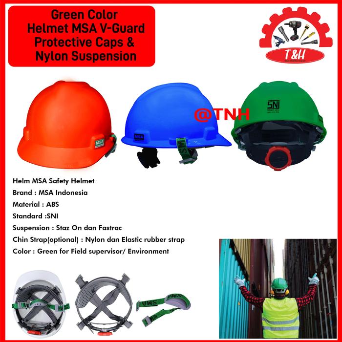 Jual Helm Proyek | Safety Helmet | Plastic Suspension Standard | Green ...
