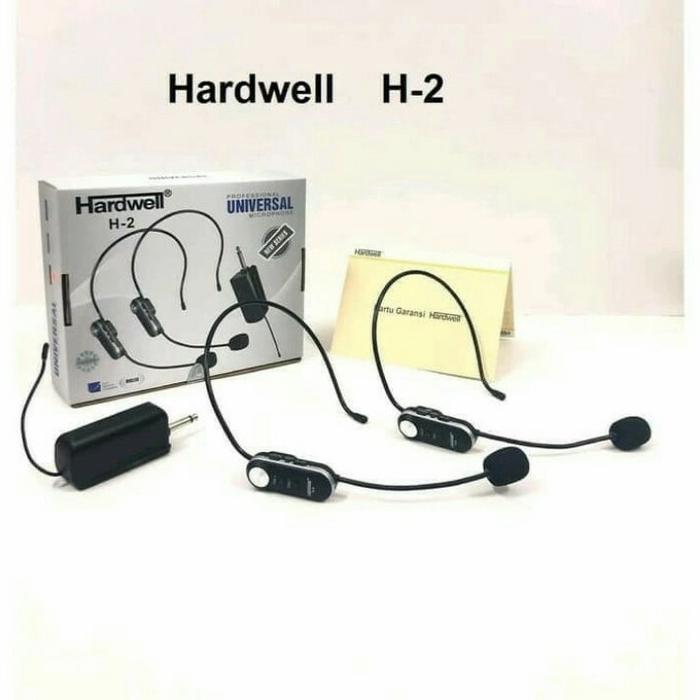 Jual Mic wireless headset Hardwell H2 UHF Multi Channel Isi 2 bando ...