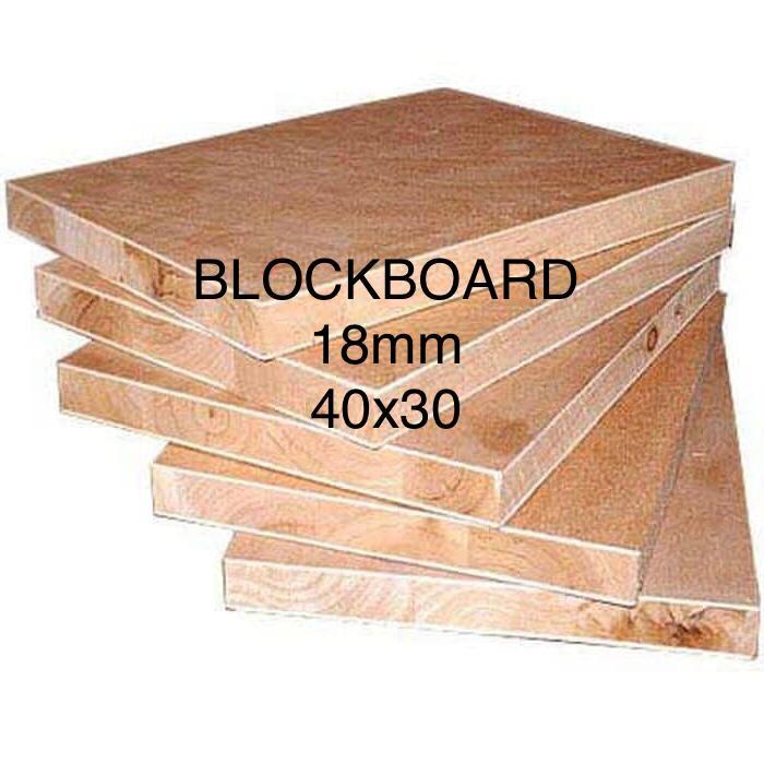 Jual Blockboard / Papan triplek isi kayu 18mm (40x30)cm, papan ...