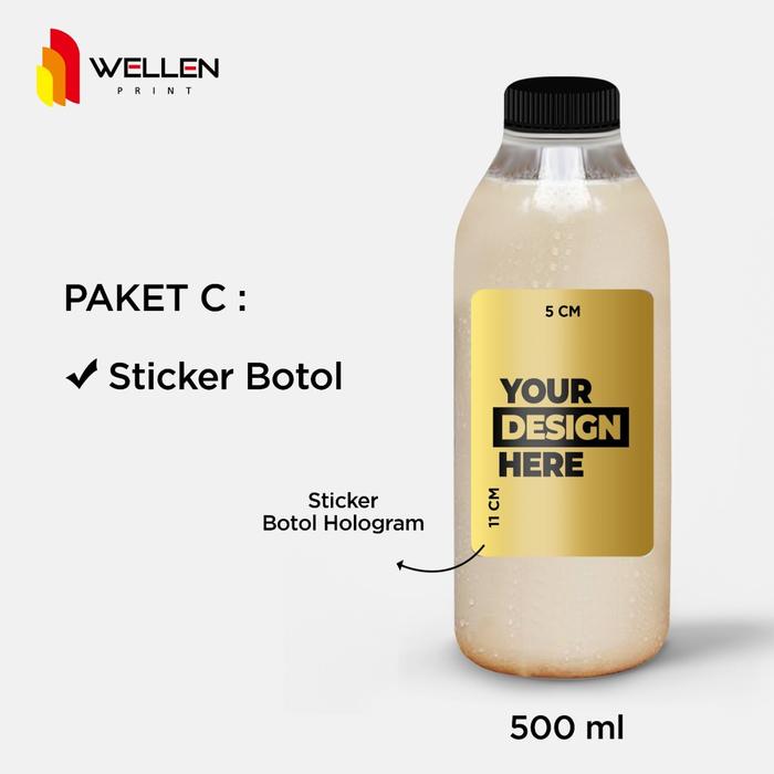 Jual WELLEN PRINT - Cetak Sticker Label botol Gold custom / print stiker Kemasan Kopi - 500 ml ...