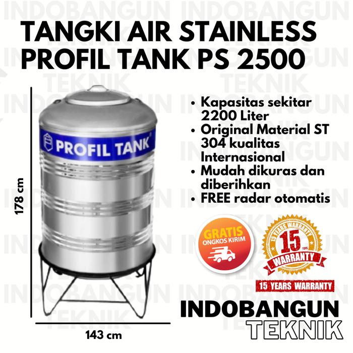 Jual Toren Tangki Tandon Air Profil Tank Stainless PS 2500 (2000 Liter ...