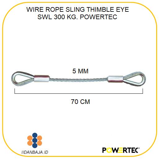 Jual WIRE ROPE SLING THIMBLE EYE ON BOTH END 5 MM X 70 CM. SWL 300 KG - Kota Tangerang - IBN ...