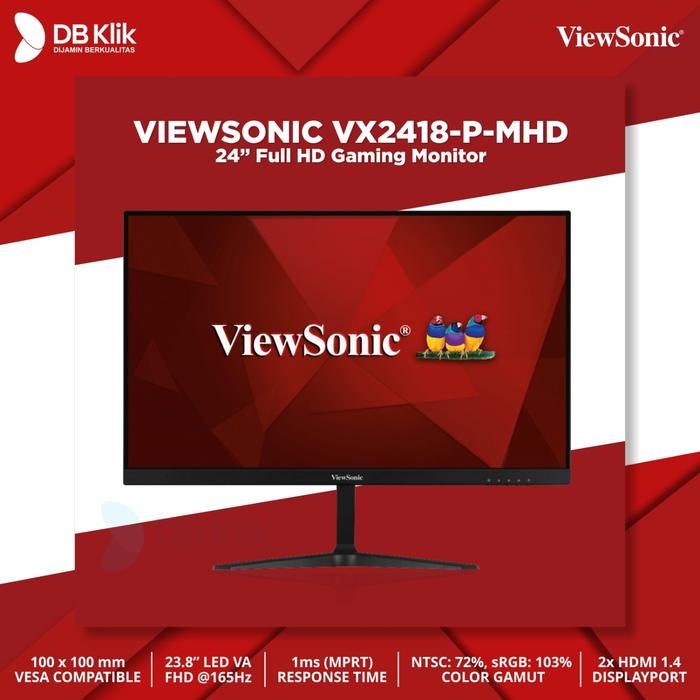 LED Monitor Gaming VIEWSONIC VX2418-P-MHD 23.8" 165Hz Full HD HDMI DP