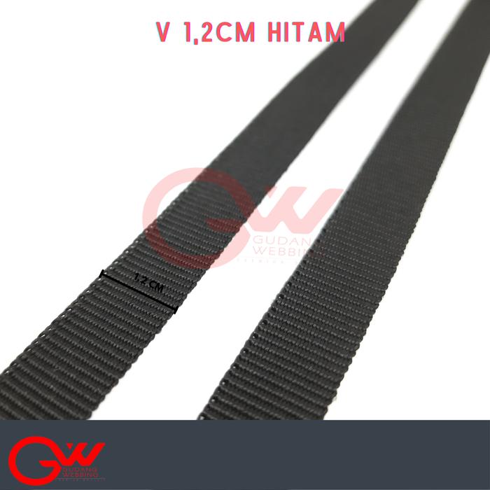 Jual Tali Webbing / Tali V Hitam / V 1,2cm HITAM / V 1,5cm HITAM - 1,2 ...