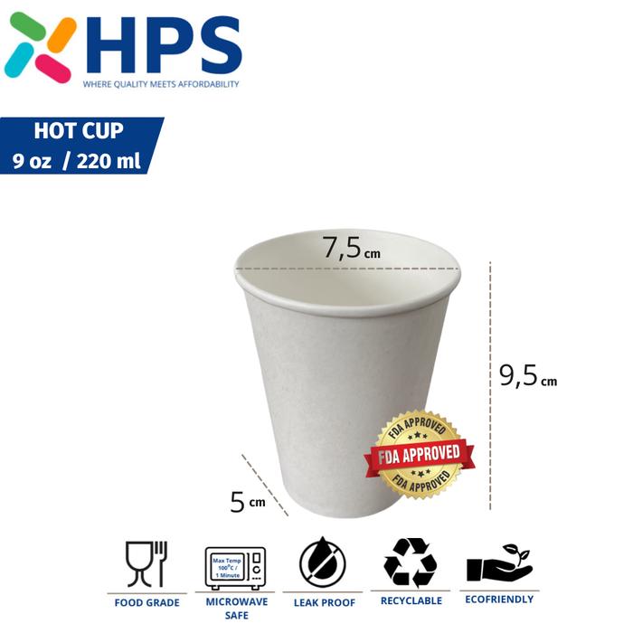 Jual Paper Hot Cup 9 oz (220ml) Polos Gelas Kopi Kertas Putih Coffee Panas - POLOS - Kab ...