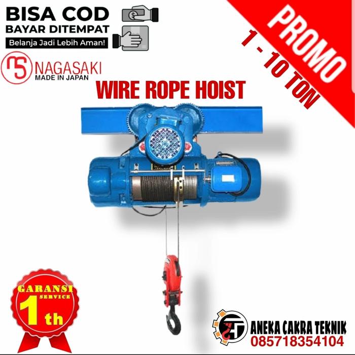 Jual Electric Wire Rope Hoist 2 Ton x 12 Meter NAGASAKI Made In Japan ...