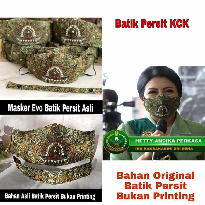 Jual Masker Terbaru Persit model Evo Asli Batik Persit Bukan Printing ...