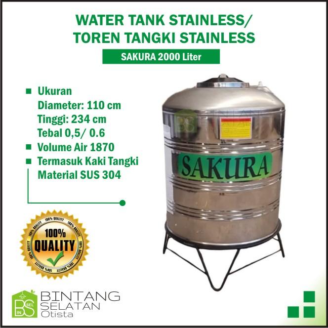 Jual WATER TANK STAINLESS/ TOREN TANGKI STAINLESS PAKAI KAKI SAKURA ...
