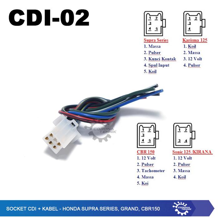 Jual Socket CDI + Kabel - Honda Supra Series, Grand, CBR150 - Jakarta ...